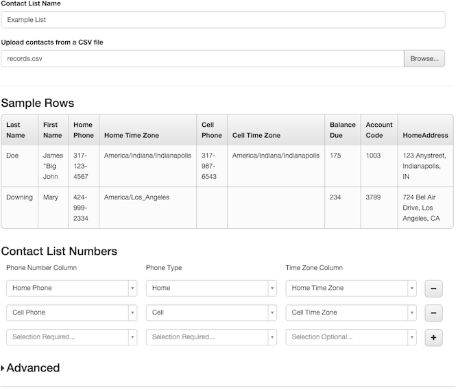 Create a new contact list - PureCloud Resource Center