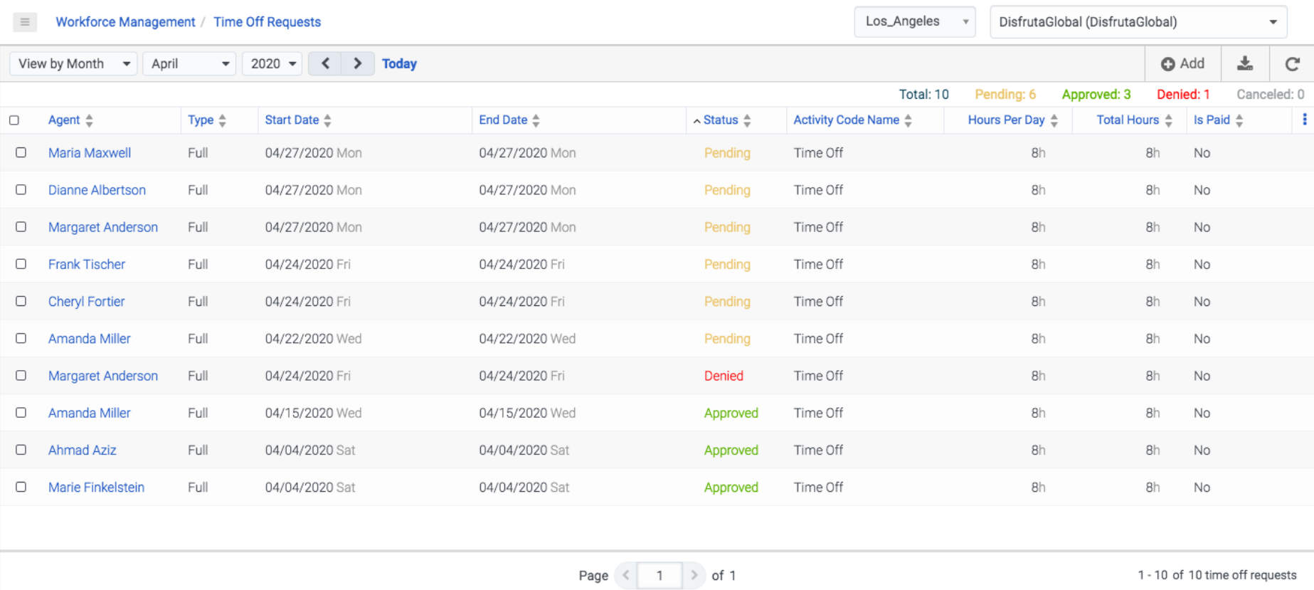 Navigate the time off requests page - Genesys Cloud Resource Center