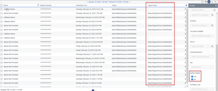 Scheduled Callbacks view - Genesys Cloud Resource Center