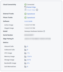 Get details on a BYOC Premises Edge in the information panel - Genesys ...
