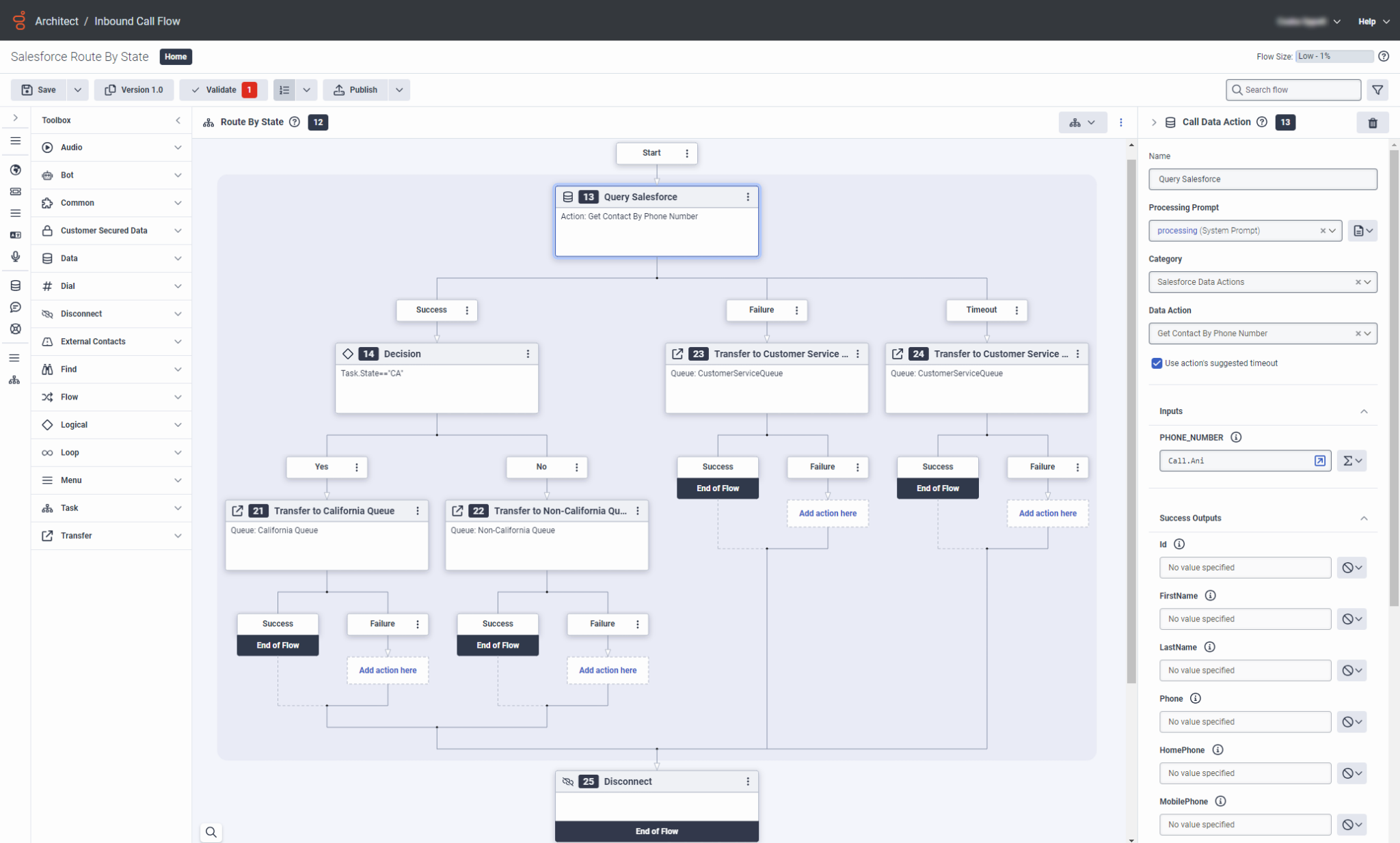 Example call flow for the data actions integration - Genesys Cloud ...