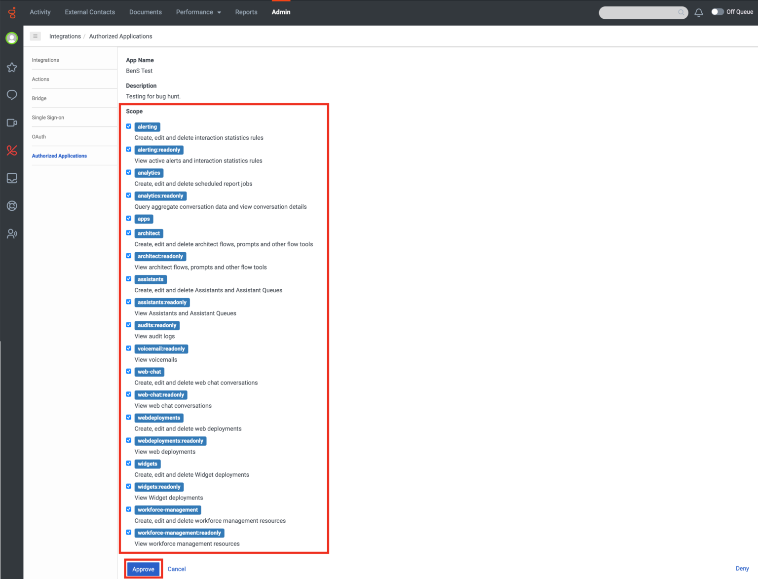 Authorize an OAuth client - Genesys Cloud Resource Center