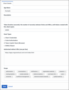 Create an OAuth client - Genesys Cloud Resource Center