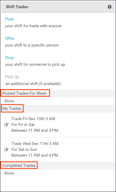 Navigate the Shift Trades panel - Genesys Cloud Resource Center