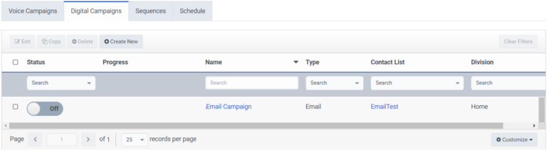Digital Campaigns view - Genesys Cloud Resource Center