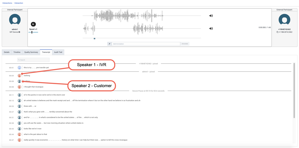 Work with a voice transcript - PureCloud Resource Center