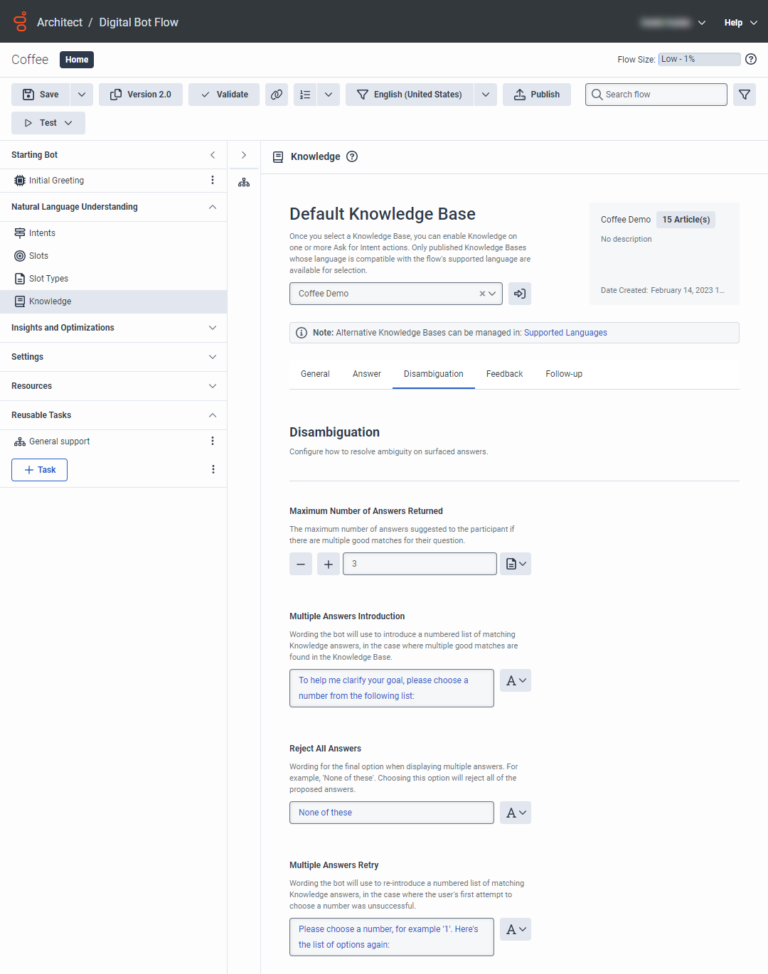 Add knowledge to your bot flow - Genesys Cloud Resource Center