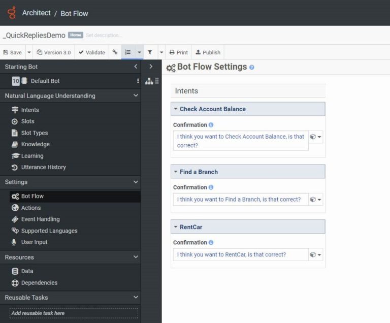 Work with quick replies in bot conversations - Genesys Cloud Resource Center