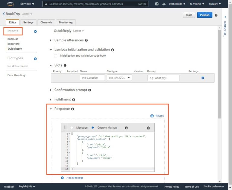 Work with quick replies in bot conversations - Genesys Cloud Resource ...