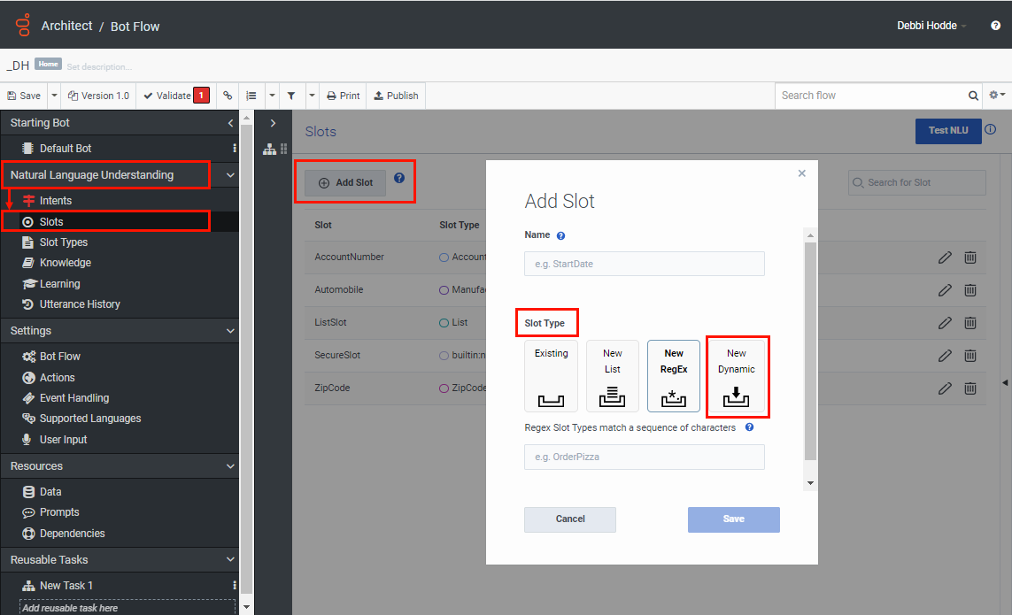 Use custom dynamic list slot types in a bot flow - Genesys Cloud ...
