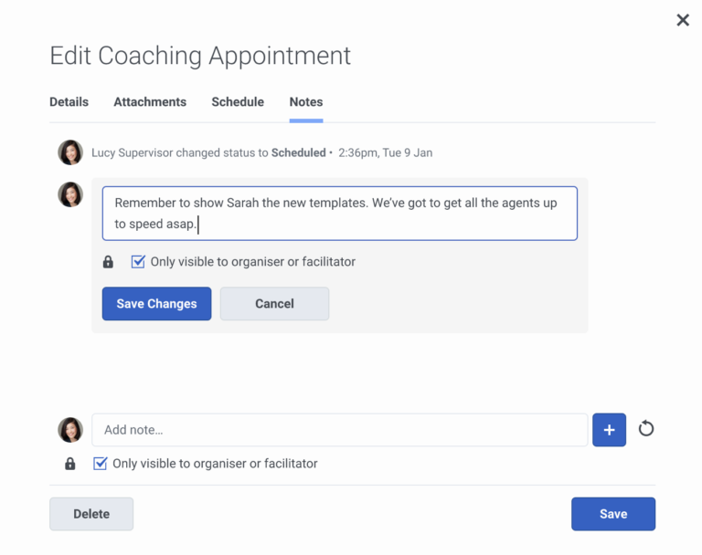 Edit a coaching appointment - Genesys Cloud Resource Center
