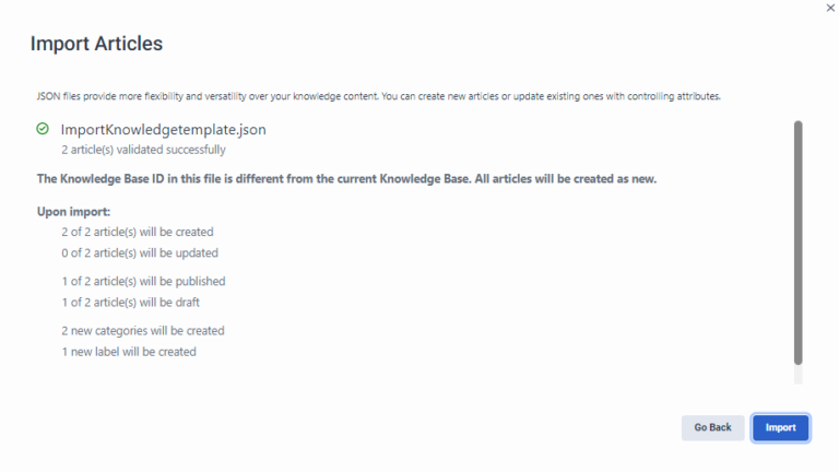 Import or export articles in a knowledge base v2 - Genesys Cloud ...