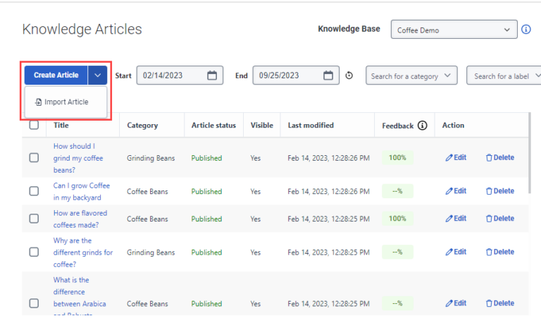 Import or export articles in a knowledge base v2 - Genesys Cloud Resource Center
