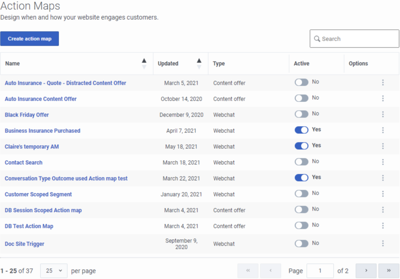 View action maps - Genesys Cloud Resource Center