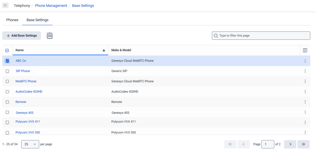 Manage phones and base settings - Genesys Cloud Resource Center