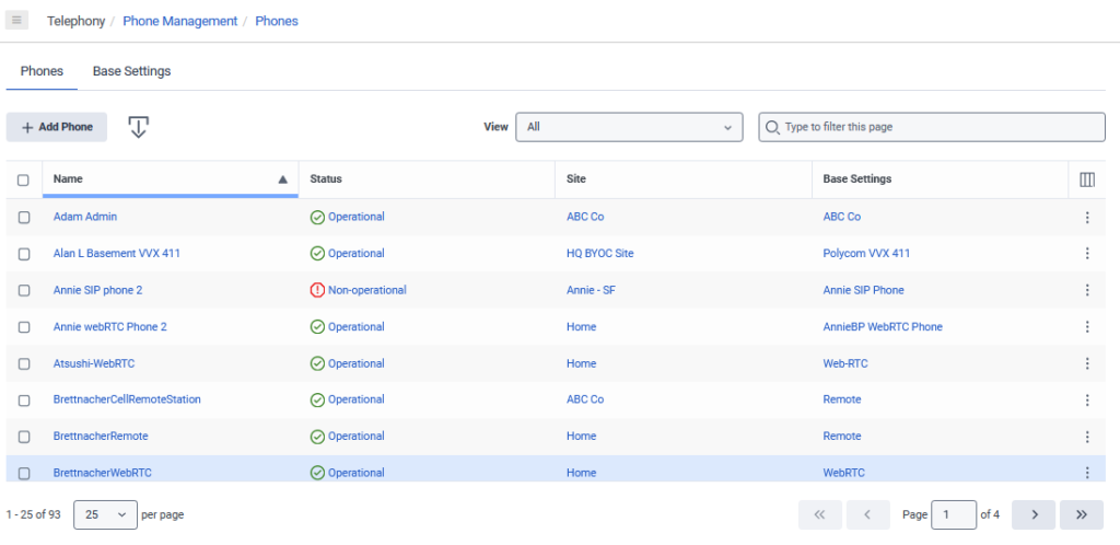 Manage phones and base settings - Genesys Cloud Resource Center