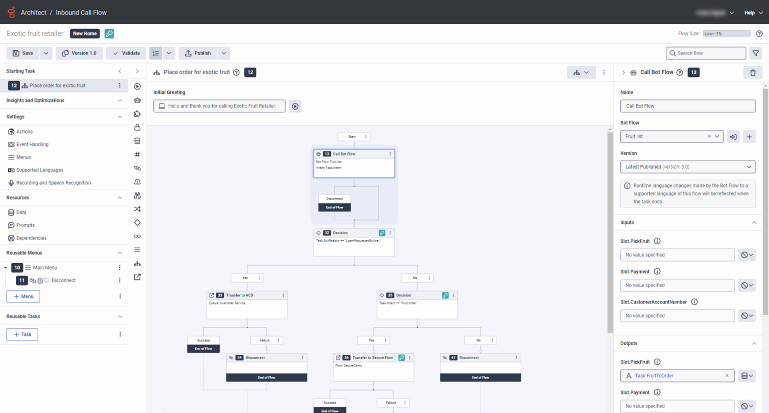 Create a bot flow and use third-party ASR grammar quick start guide ...