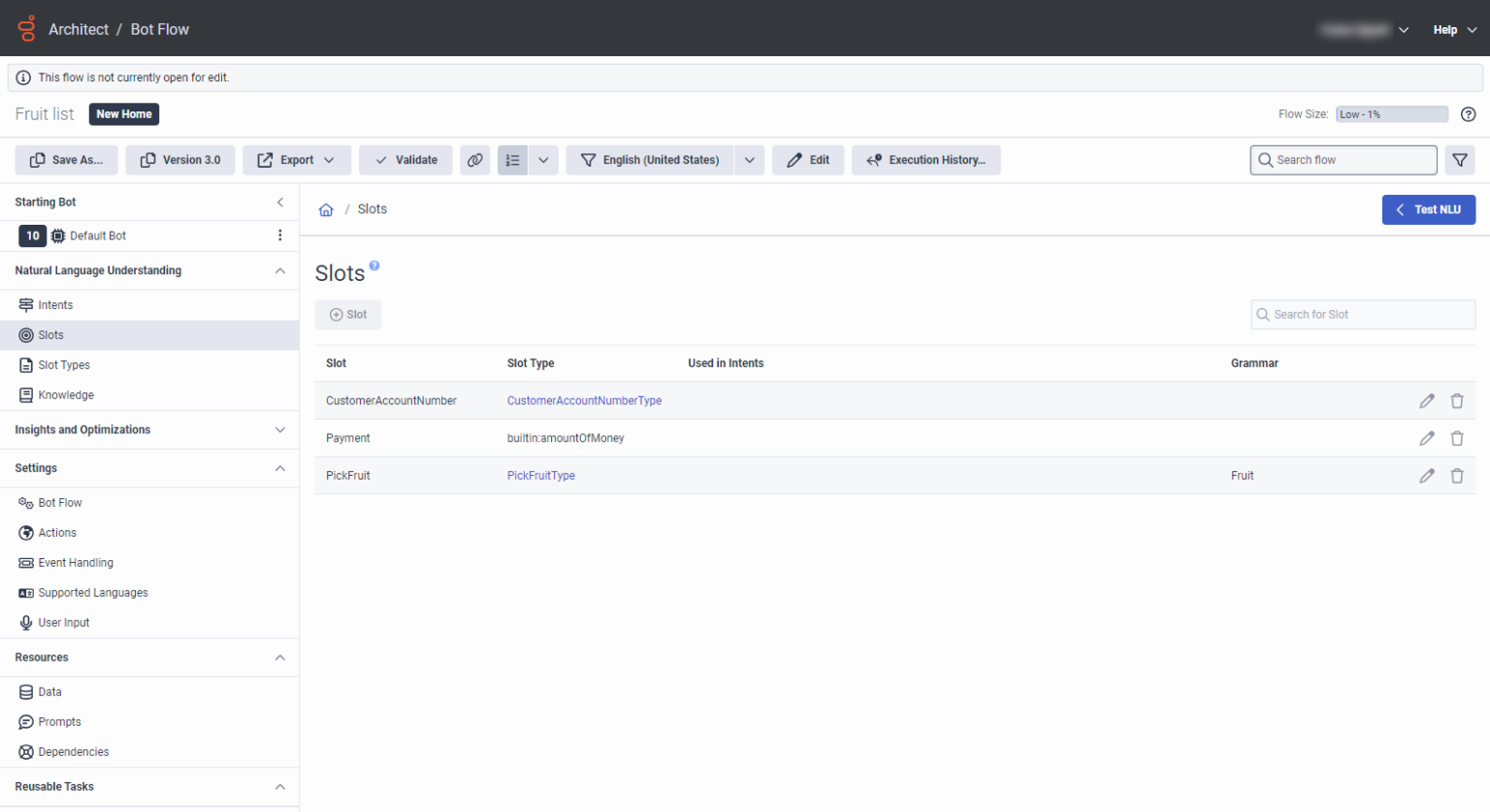 Create a bot flow and use third-party ASR grammar quick start guide ...