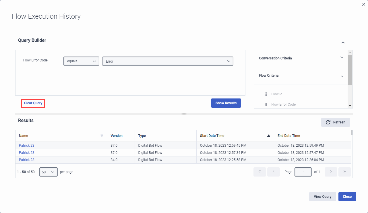 Manage a query in the Query Builder - Genesys Cloud Resource Center