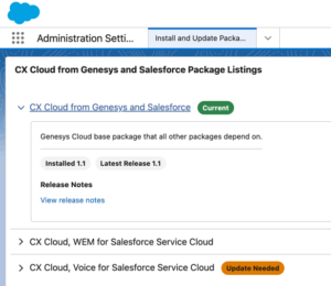Update CX Cloud from Genesys and Salesforce packages - Genesys Cloud ...