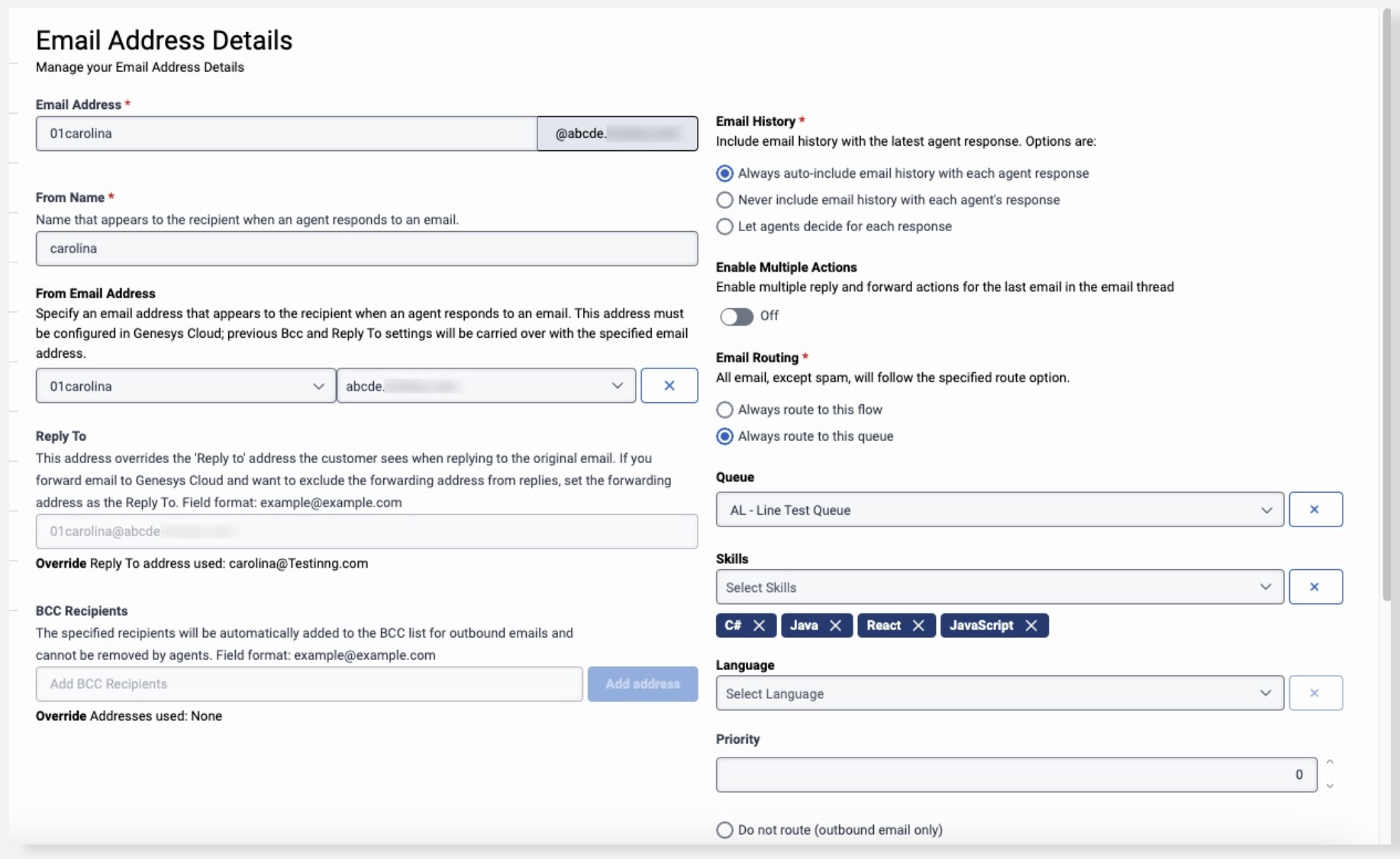 Refreshed email UI from the Admin menu - Genesys Cloud Resource Center