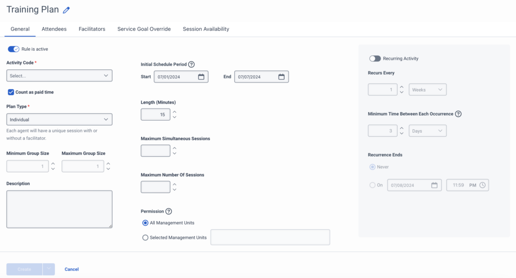 Add a new activity plan - Genesys Cloud Resource Center