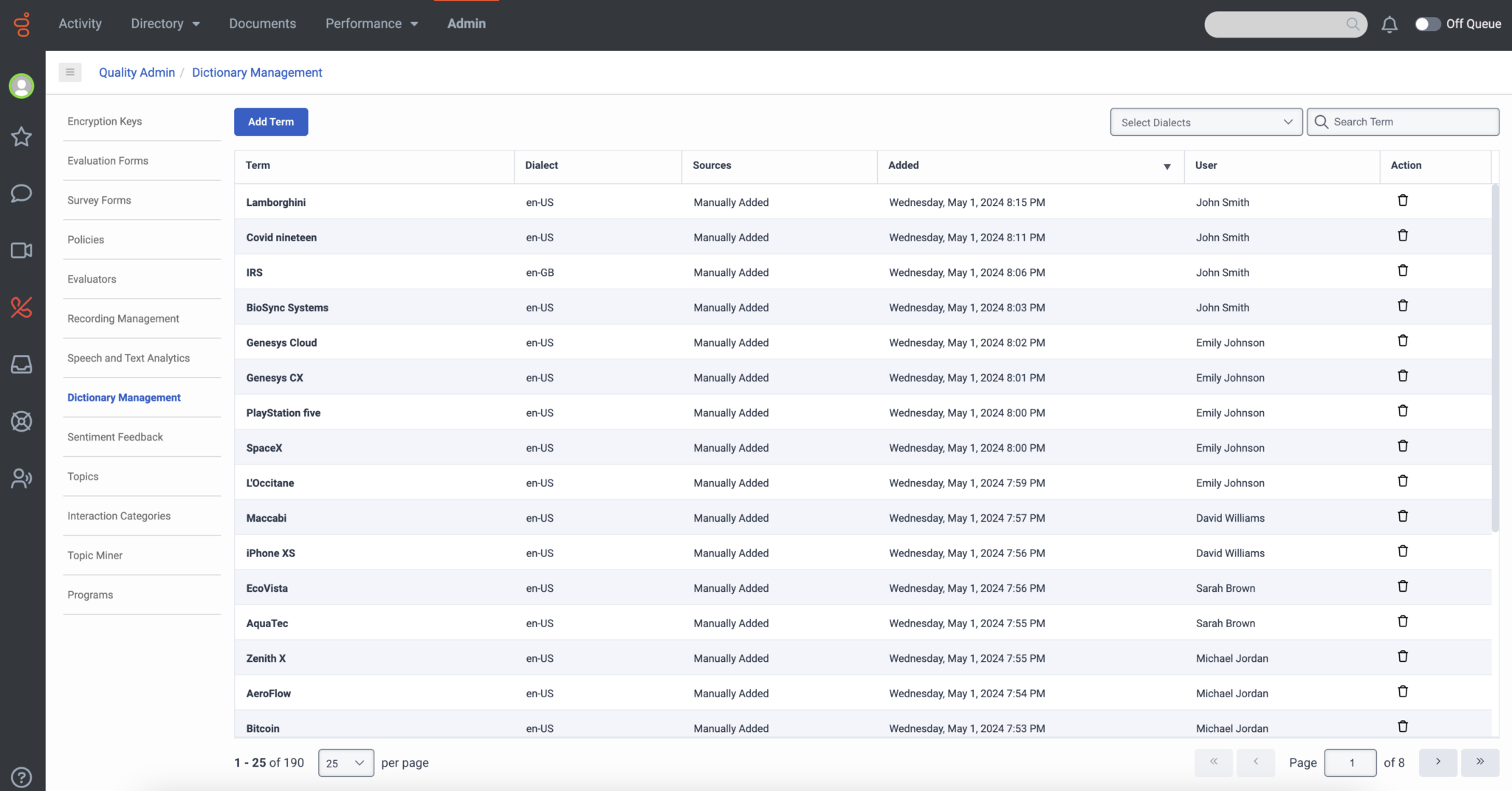 Dictionary management - Genesys Cloud Resource Center