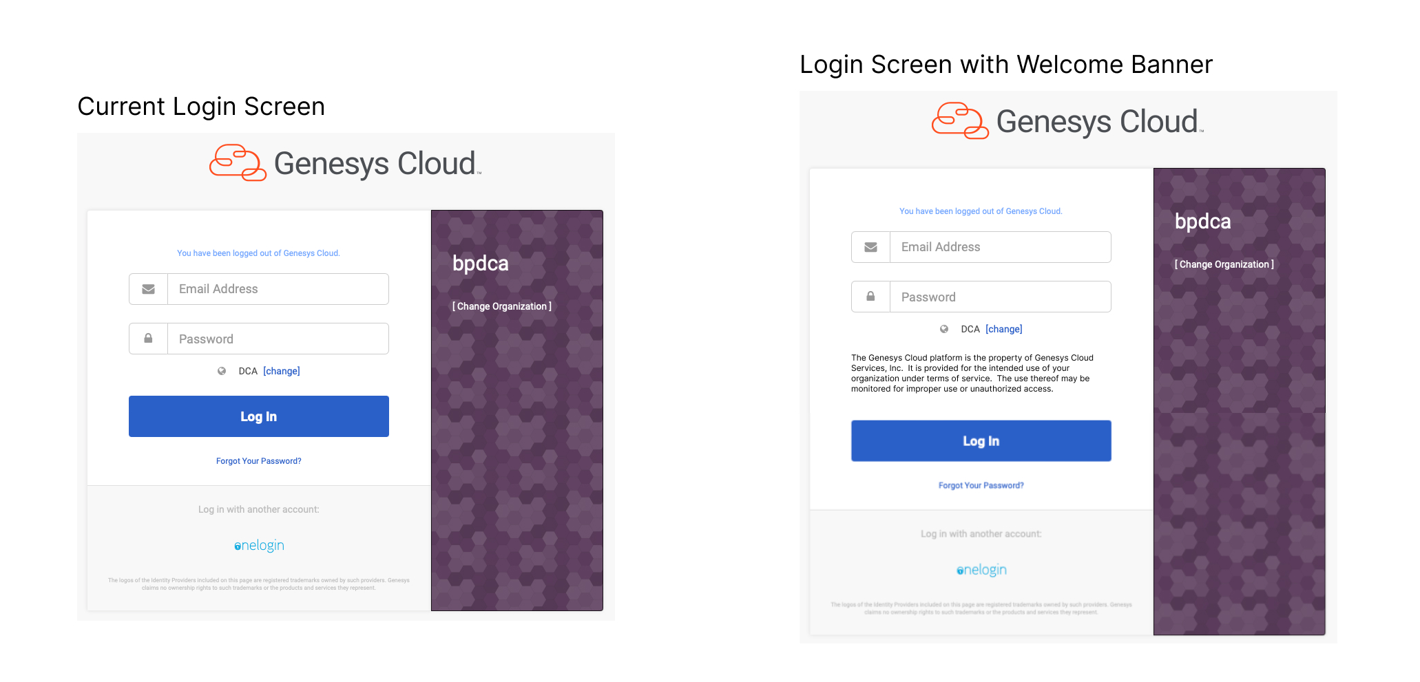 Login banner to ensure compliance with regulatory standards - Genesys ...